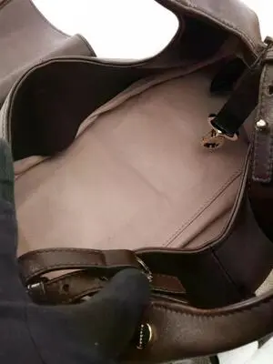 BVLGARI 2000s Chandra Leather-trim Tote Bag
