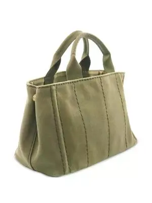 Prada Canapa Canvas Tote Bag - Green