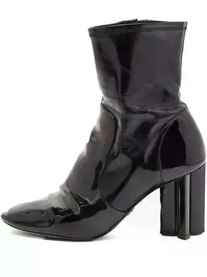 LOUIS VUITTON Patent Leather Block Heel Boots