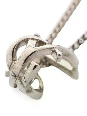 Saint Laurent Monogram Pendant Twist Detail Necklace