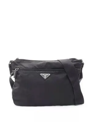 Prada 2000s Triangle Logo Crossbody Bag
