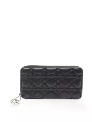 Dior 2000s Lady Voyageur Cannage Wallet - Black