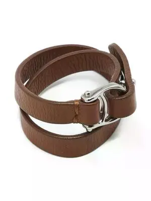 AIGNER Leather Double Tour Bracelet - Brown