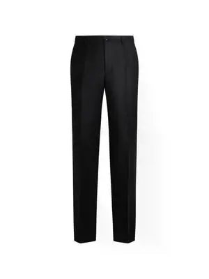 Etro Wool Flannel Trousers With Crease Detail