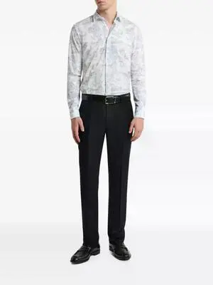 Etro Wool Flannel Trousers With Crease Detail