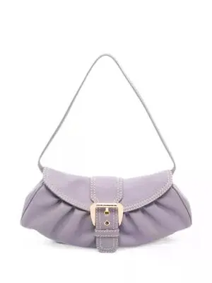 Celine 2010s Buckled Leather Shoulder Bag - Purple