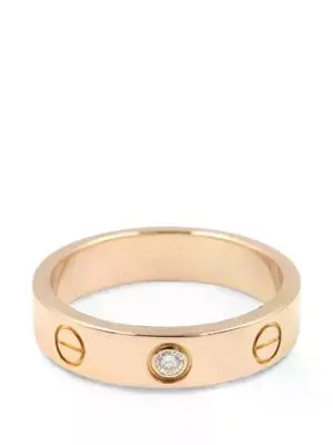 Cartier 2010s Mini Love Diamond Ring - Pink