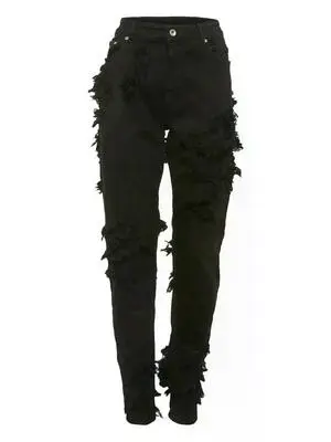 Rick Owens Frayed Detail Jeans