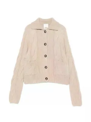 ALLUDE Allude Cable-Knit Button-Up Cardigan