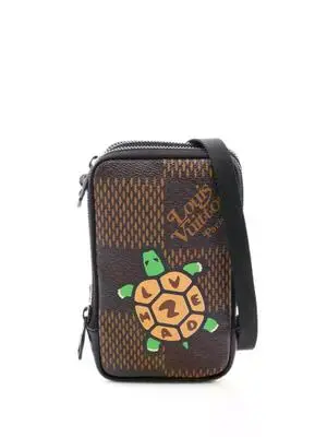LOUIS VUITTON X Nigo 2021 Double Phone Pouch Cross Body Bag - Brown