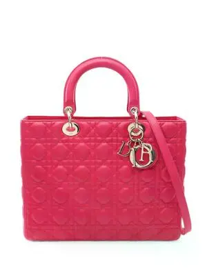 Dior 2010s Lady Dior Cannage Tote Bag Pink