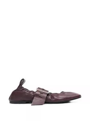 ALOHAS Sarea Leather Ballet Flats - Brown