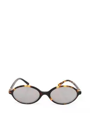 Miu Miu 2010s Regard Oval-frame Sunglasses - Brown