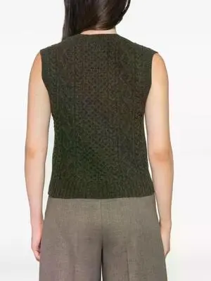 Eric Bompard Cable Knit Sleeveless Vest