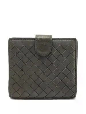 Bottega Veneta Intrecciato-design Flap-fastening Wallet Grey