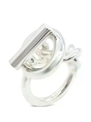 Hermès Tone Croisette Ring With Chunky Link Detail
