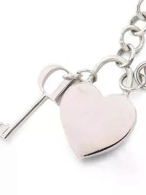 Dior 2010s Crystal Heart Padlock Necklace