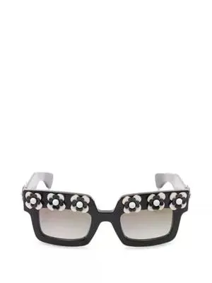 Prada 2010s Flower-embellished Square Sunglasses