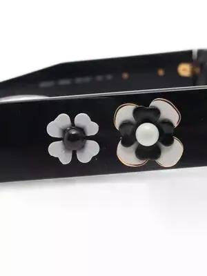 Prada 2010s Flower-embellished Square Sunglasses