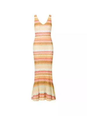 Cinq À Sept Edie Stripe-pattern Maxi Dress - Neutrals