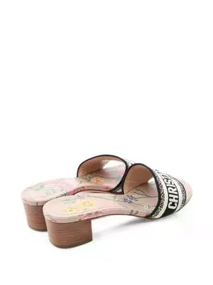 Dior Dway Floral Pattern Sandals - Pink