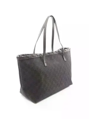 Gucci 2000s Bamboo Gg Canvas Tote Bag