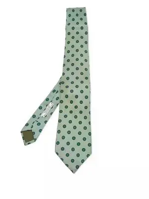 BOSS Dot Jacquard Silk Neck Tie - Green