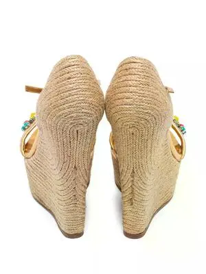 Gucci 160mm Rhinestone-embellished Espadrille Wedge Sandals