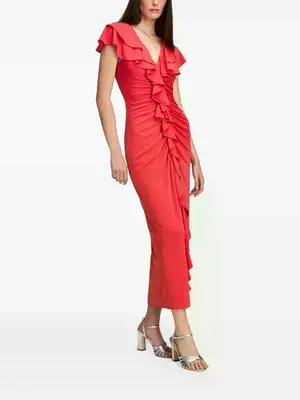 Cinq À Sept Tallis Ruffled Ruched Midi Dress