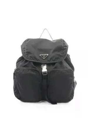 Prada 2010s Tessuto Buckle Backpack - Black