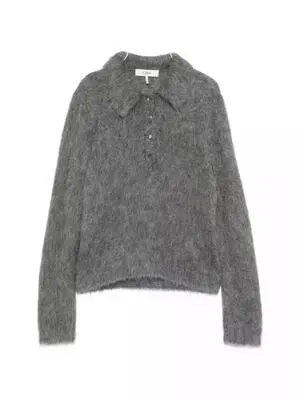 Chloé Brushed-knit Polo Sweater - Grey