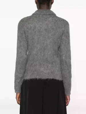 Chloé Brushed-knit Polo Sweater - Grey