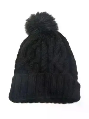 EUGEN DICK Pompom Cable-knit Beanie - Black