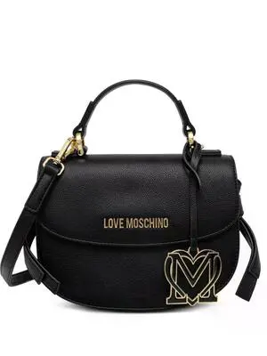 Moschino Logo-plaque Pebbled Tote Bag