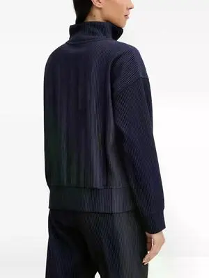Dkny Ribbed Quarter-zip Sweatshirt With High Neck