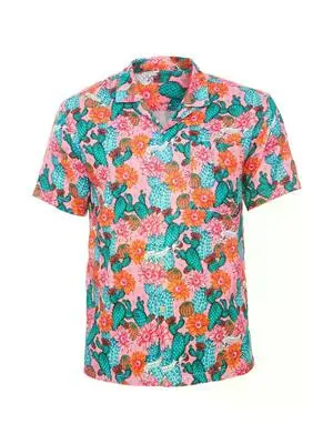 BOARDIES Cactus-print Camp-collar Shirt