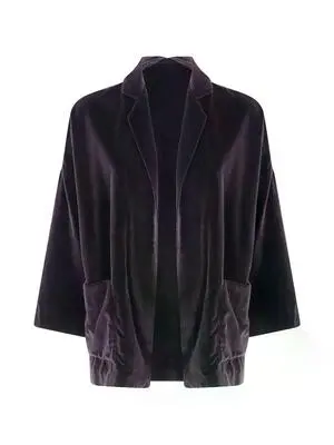 DANIELA GREGIS Velvet-effect Notch-lapel Oversized Jacket