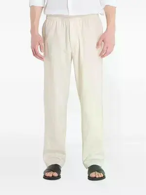 Calvin Klein Straight-leg Linen Trousers - Neutrals