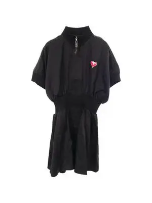 LOUIS VUITTON 2010s Puff-sleeve Zip-up Mini Dress - Black