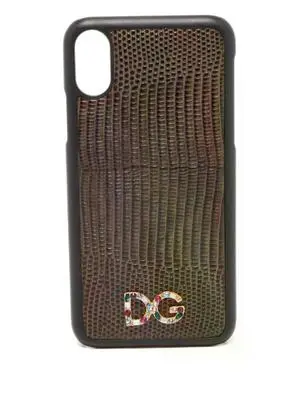 Dolce & Gabbana Lizard Embossed-leather Iphone X Case - Green