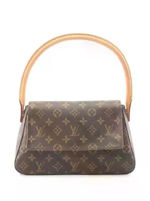 LOUIS VUITTON 2002 Looping Monogram Tote Bag - Brown