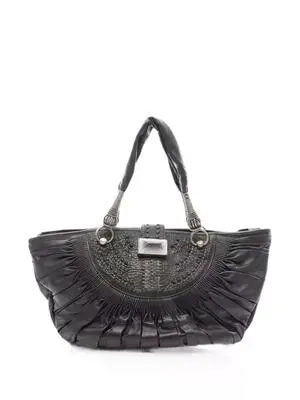 Dior 2000s Plissé Gather Shoulder Bag - Black