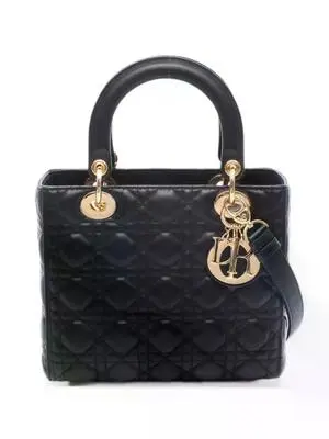 Dior 2010s Lady Dior Two-way Tote Bag Black