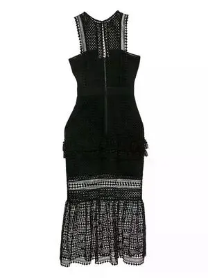 SELF-PORTRAIT Lace Panel Midi Dress