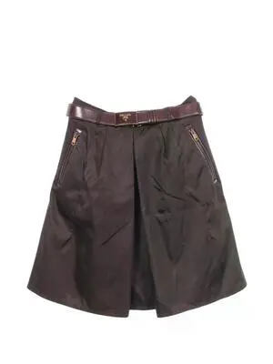 Prada 2010s Belted Zip-pocket Skirt