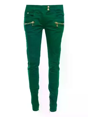 Balmain Zip-detail Cotton Slim Fit Trousers