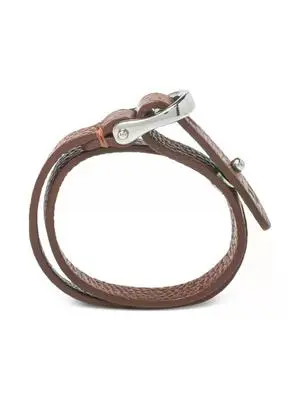 AIGNER Double Tour Leather Bracelet - Brown