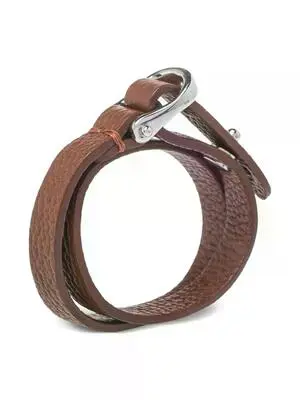 AIGNER Double Tour Leather Bracelet