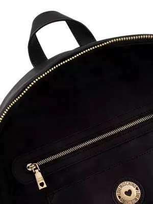 Moschino Logo-embossed Front-zip Backpack - Black