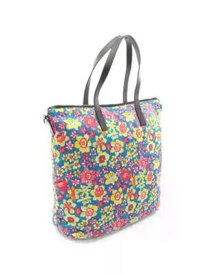 Prada Tencel Floral Print Tote Bag